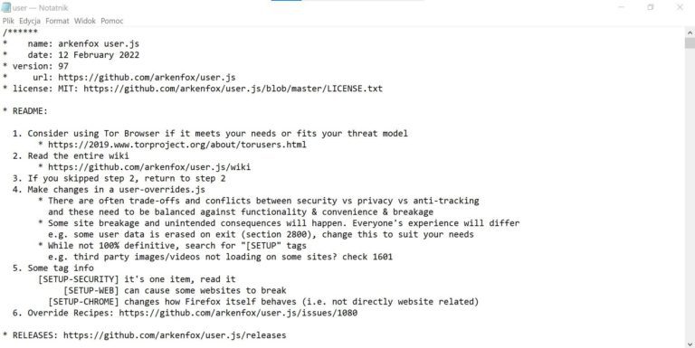 Arkenfox, czyli utwardzamy Firefoxa dzięki user.js – Geex