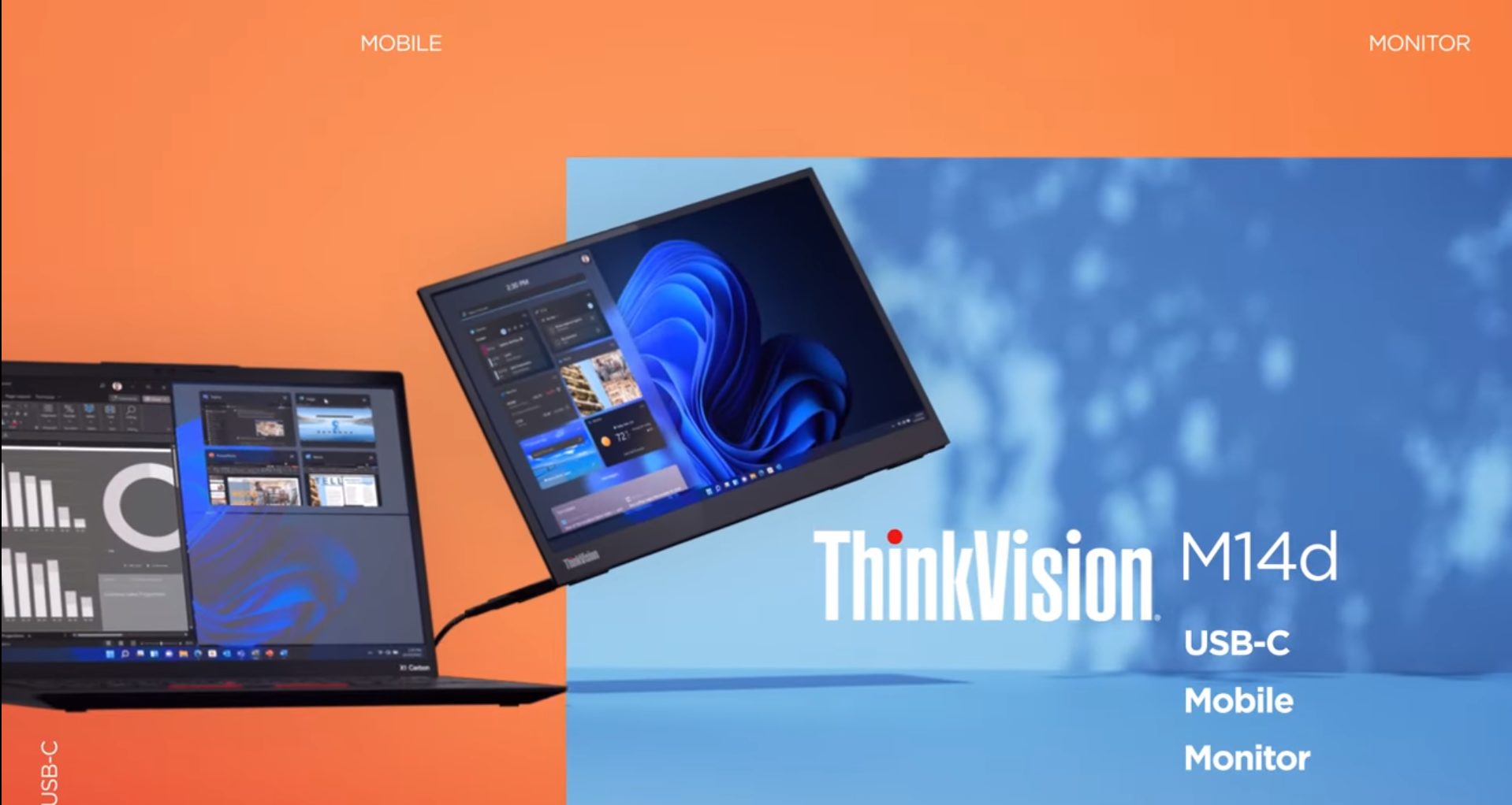 Lenovo prezentuje ThinkVision 2K M14d - przenośny monitor o wadze 600 ...
